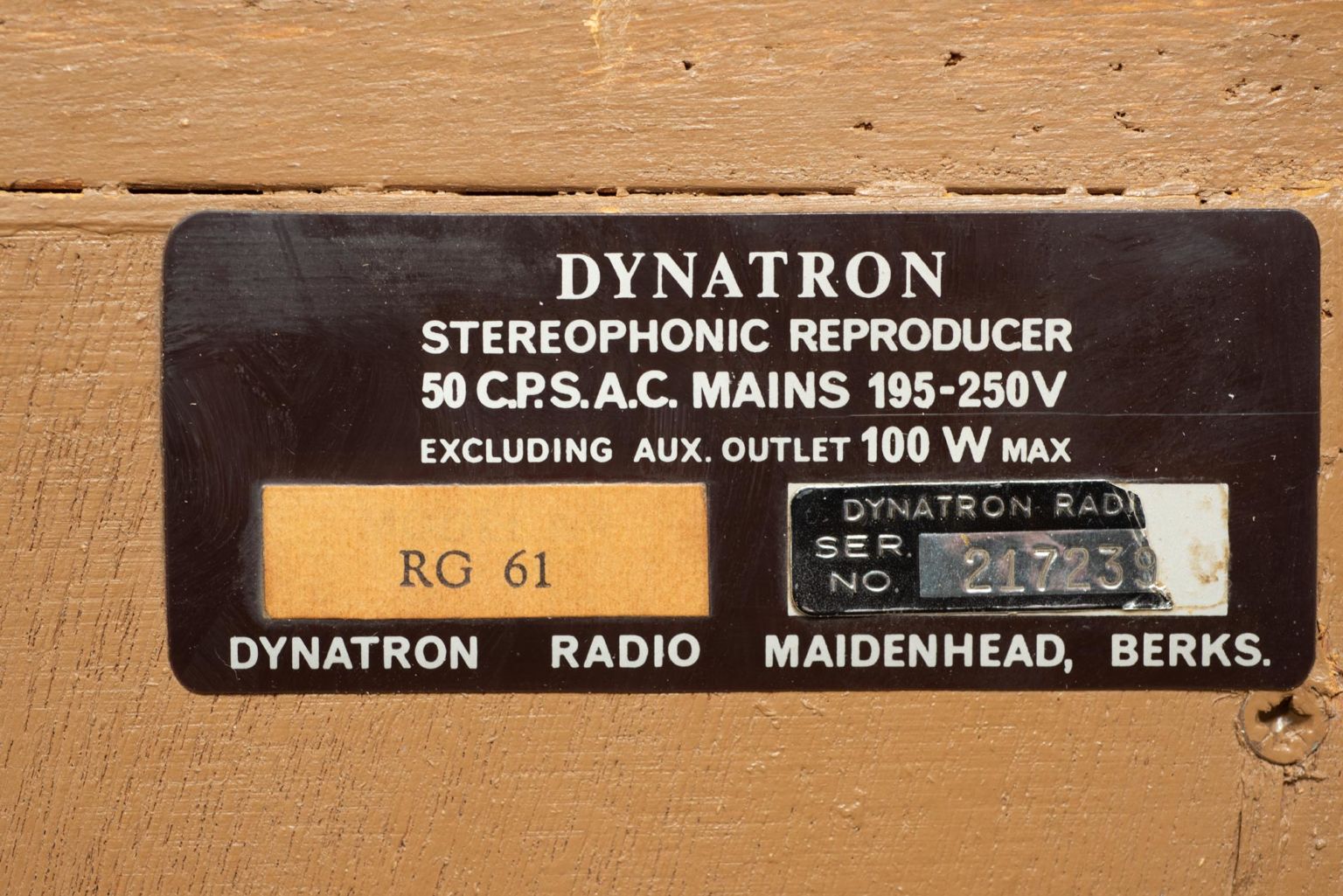Dynatron RG61 - Snellings Museum