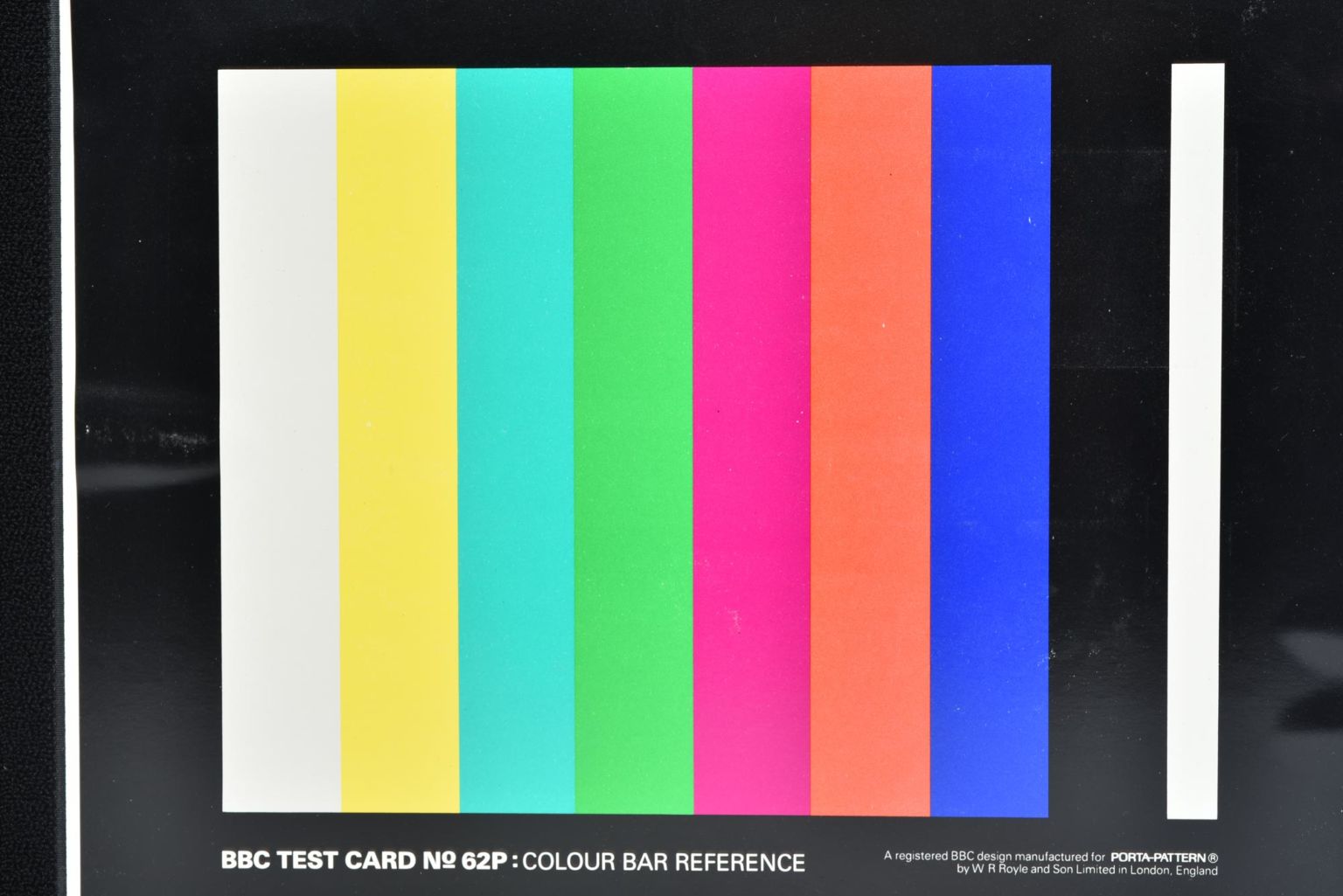 Nine different television test cards - Snellings Museum